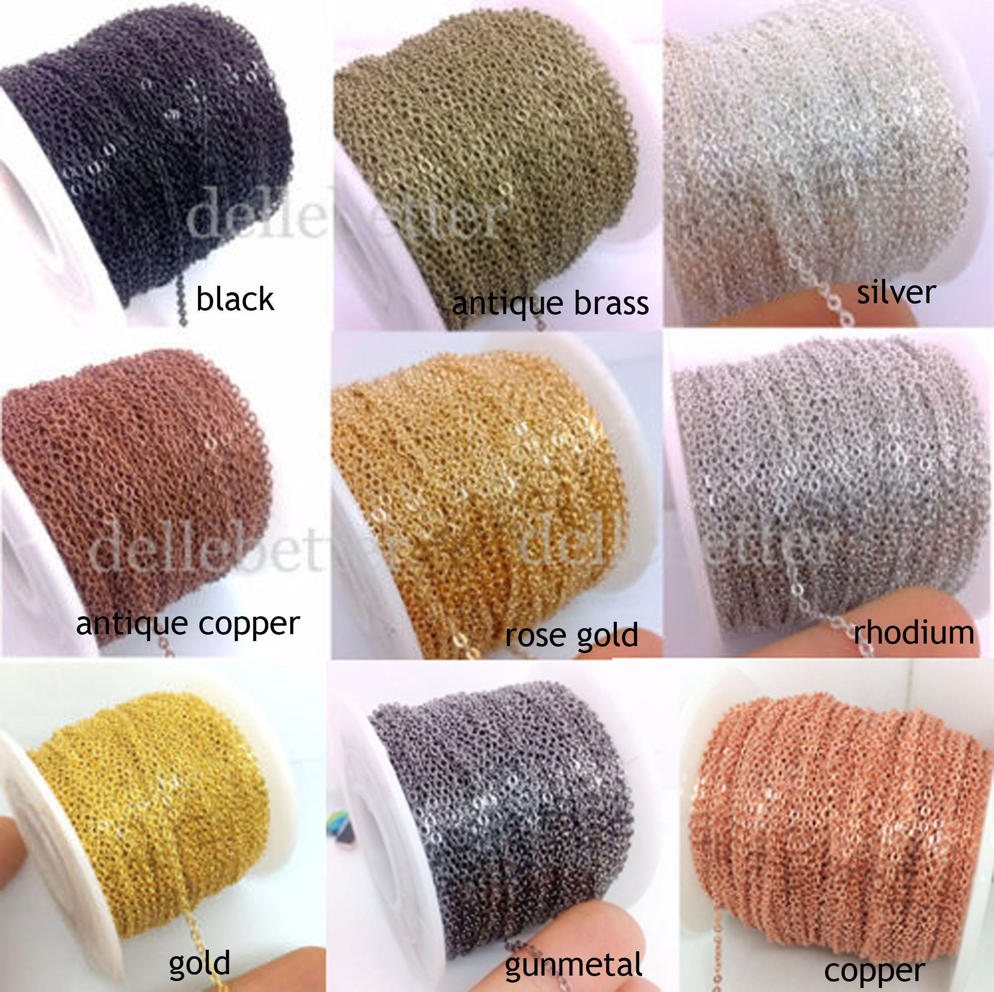 50 Yards Flat Cable Chain Welded Soldered Oval Link | Etsy