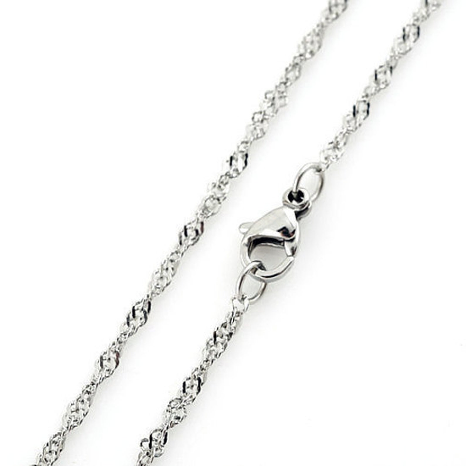 5 Pcs Stainless Steel Twisted Curb Water Wave Chain Necklace - Etsy