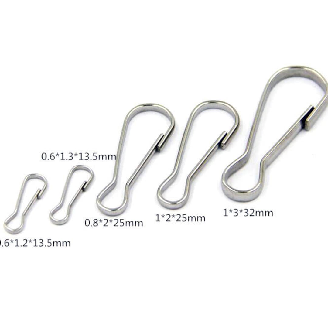 100pcs Stainless Steel Key Clasp Snap Clips 13.5/25/32mm - Etsy
