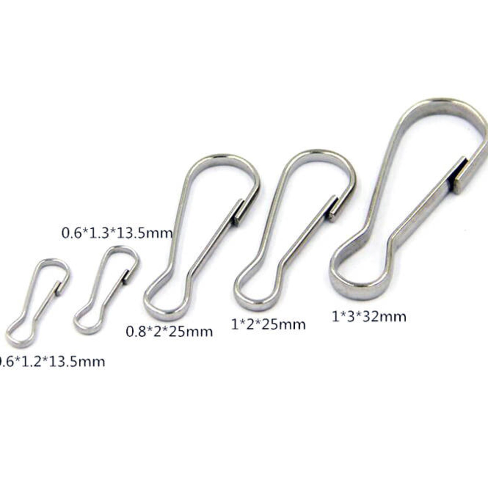 100pcs Stainless Steel Key Clasp Snap Clips 13.5/25/32mm - Etsy