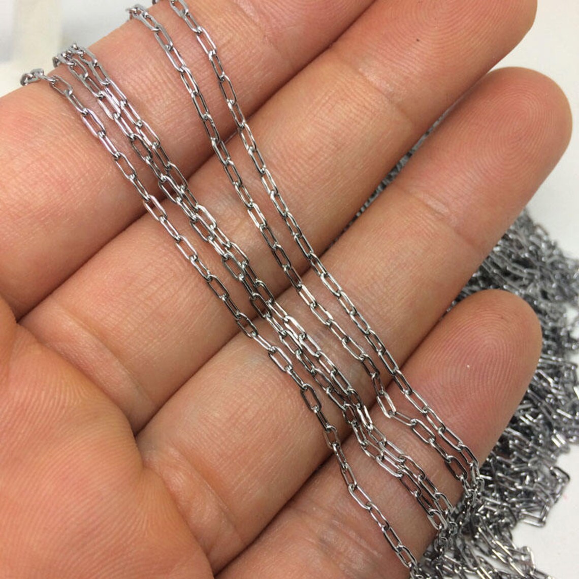 10pcs 2032 Stainless Steel Long Cable Chain Oval - Etsy