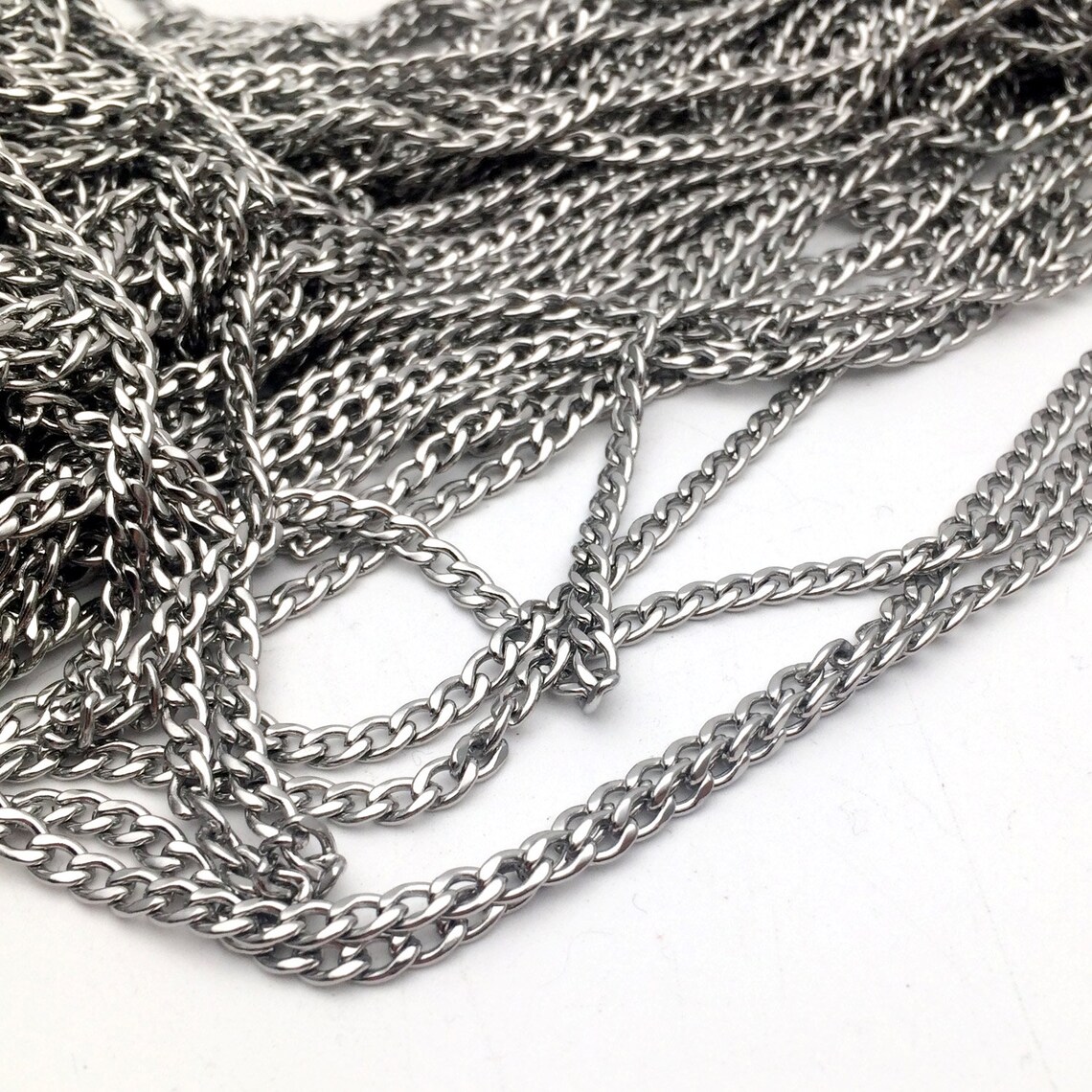 10/50 Meters 4.4x6.6mm Beveled Flat Curb Stainless Steel Chain - Etsy