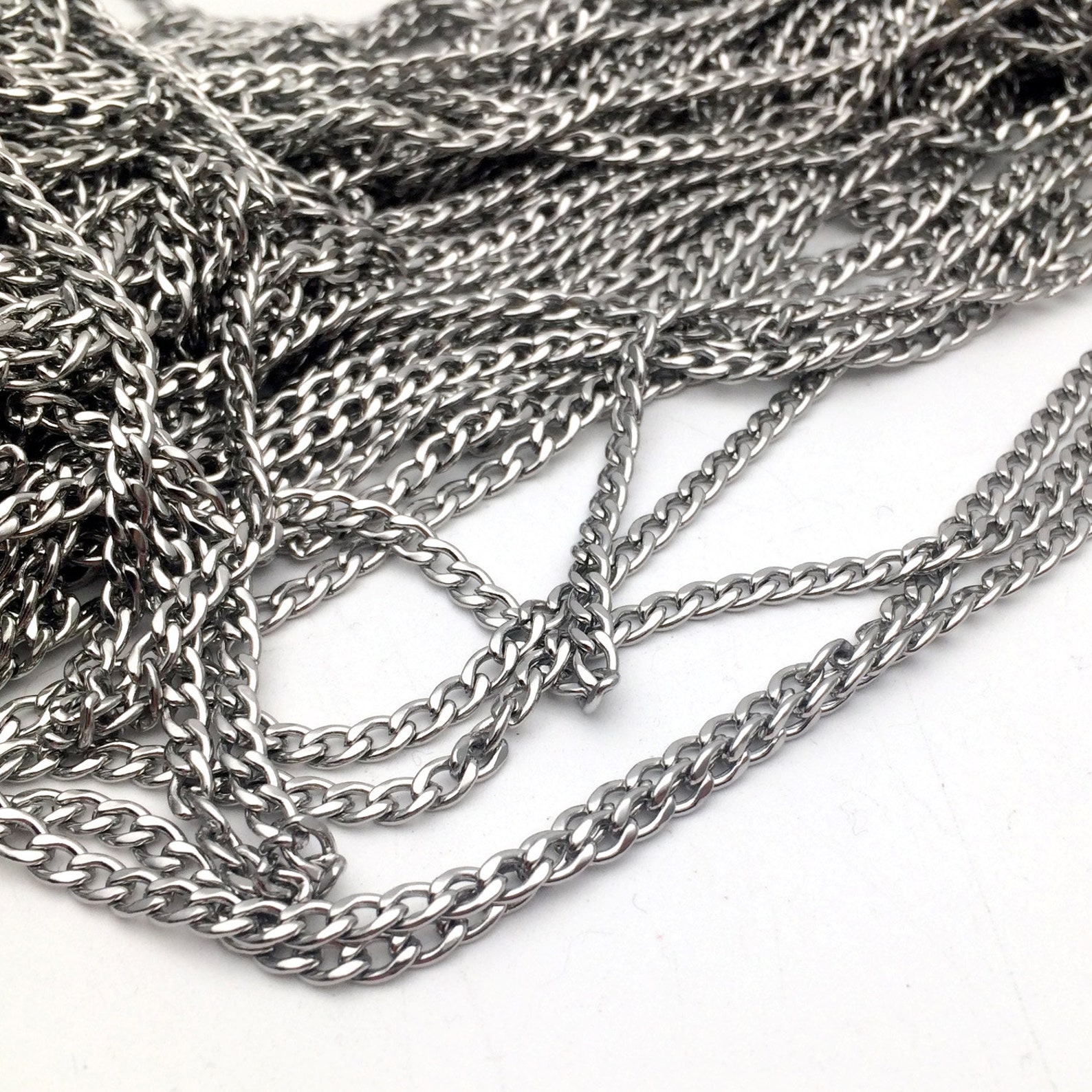 10/50 Meters 4.4x6.6mm Beveled Flat Curb Stainless Steel Chain - Etsy