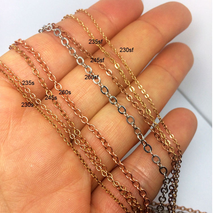 100 Yards Copper Based Raw Round Cable Chain Solderedoval Link | Etsy