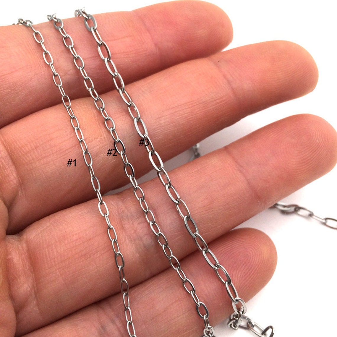 20/50 Meters Stainless Steel Soldered Long Flat Cable Chain Oval Link ...