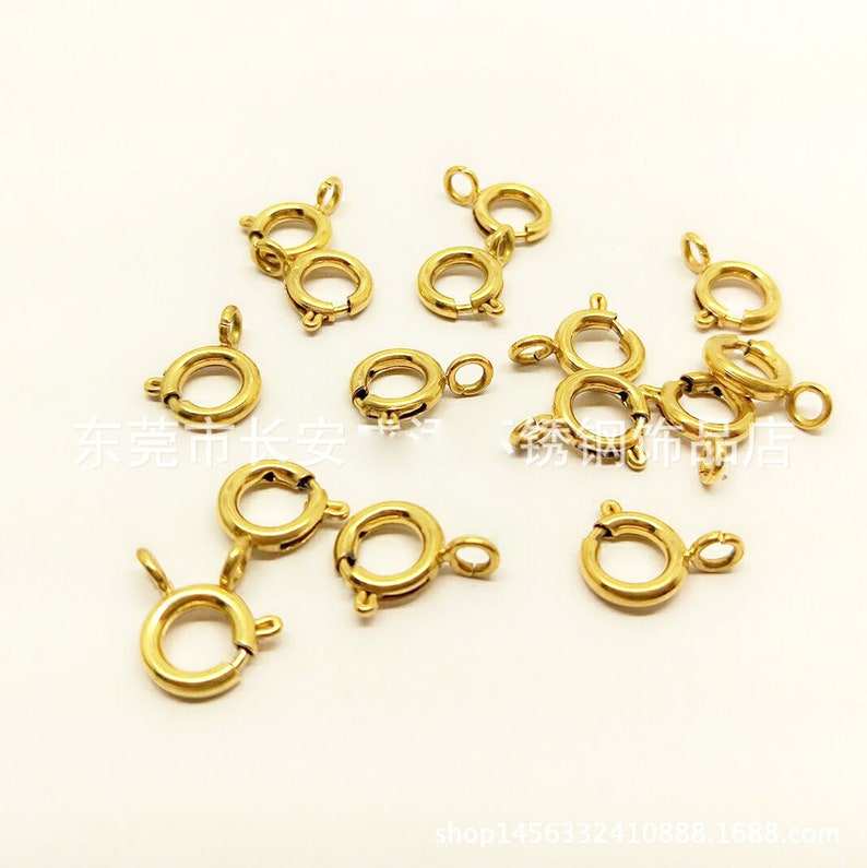 50 PCS Gold Plated Stainless Steel Spring Ring Clasp With Open - Etsy