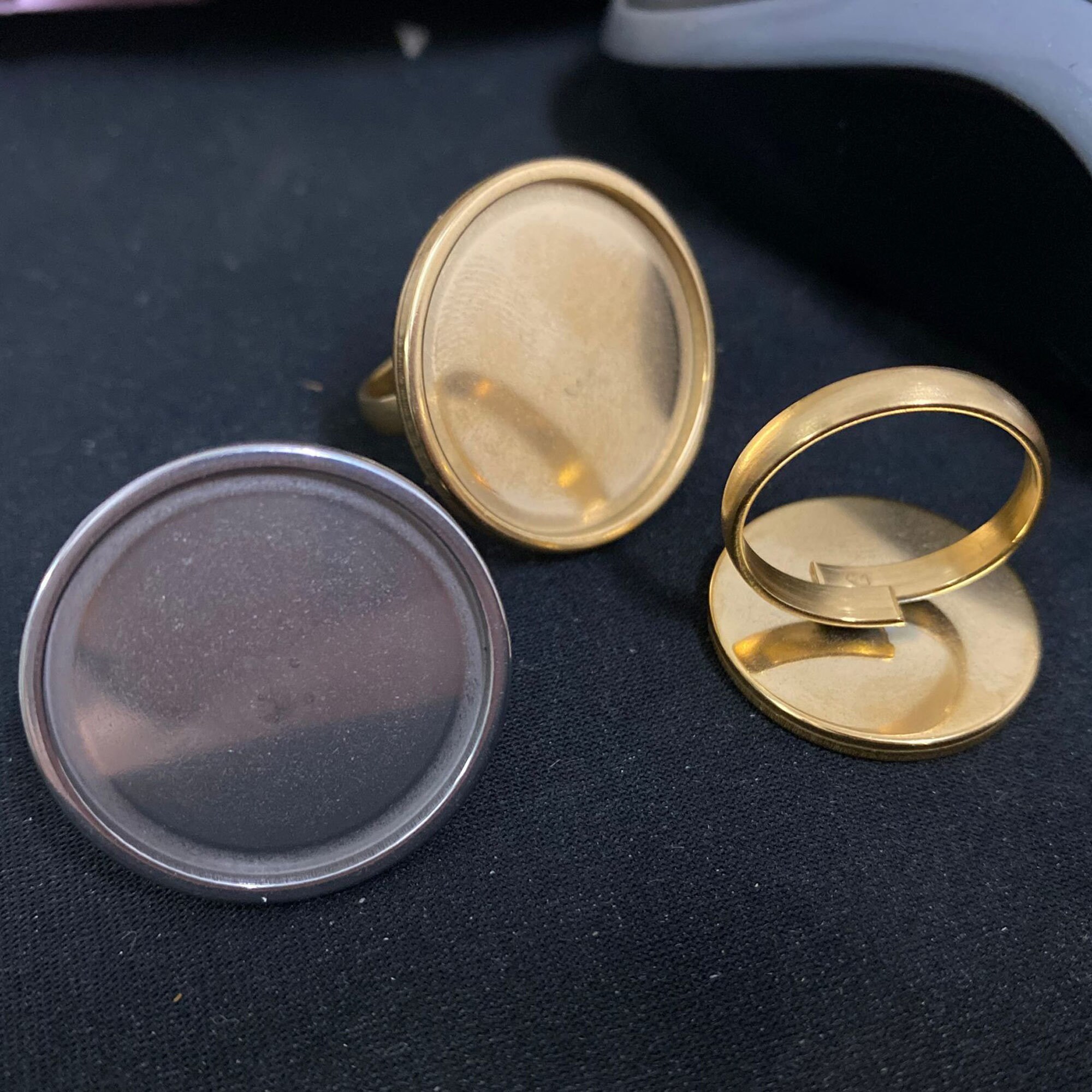 10/50pcs 18K Plated Solid Round Stainless Steel Bezel Setting - Etsy