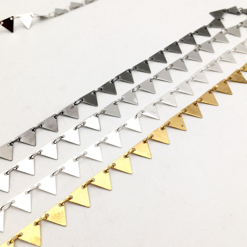 10/30meters Triangle Chain Soldered Oval Links Beaded 6x6x6mm | Etsy
