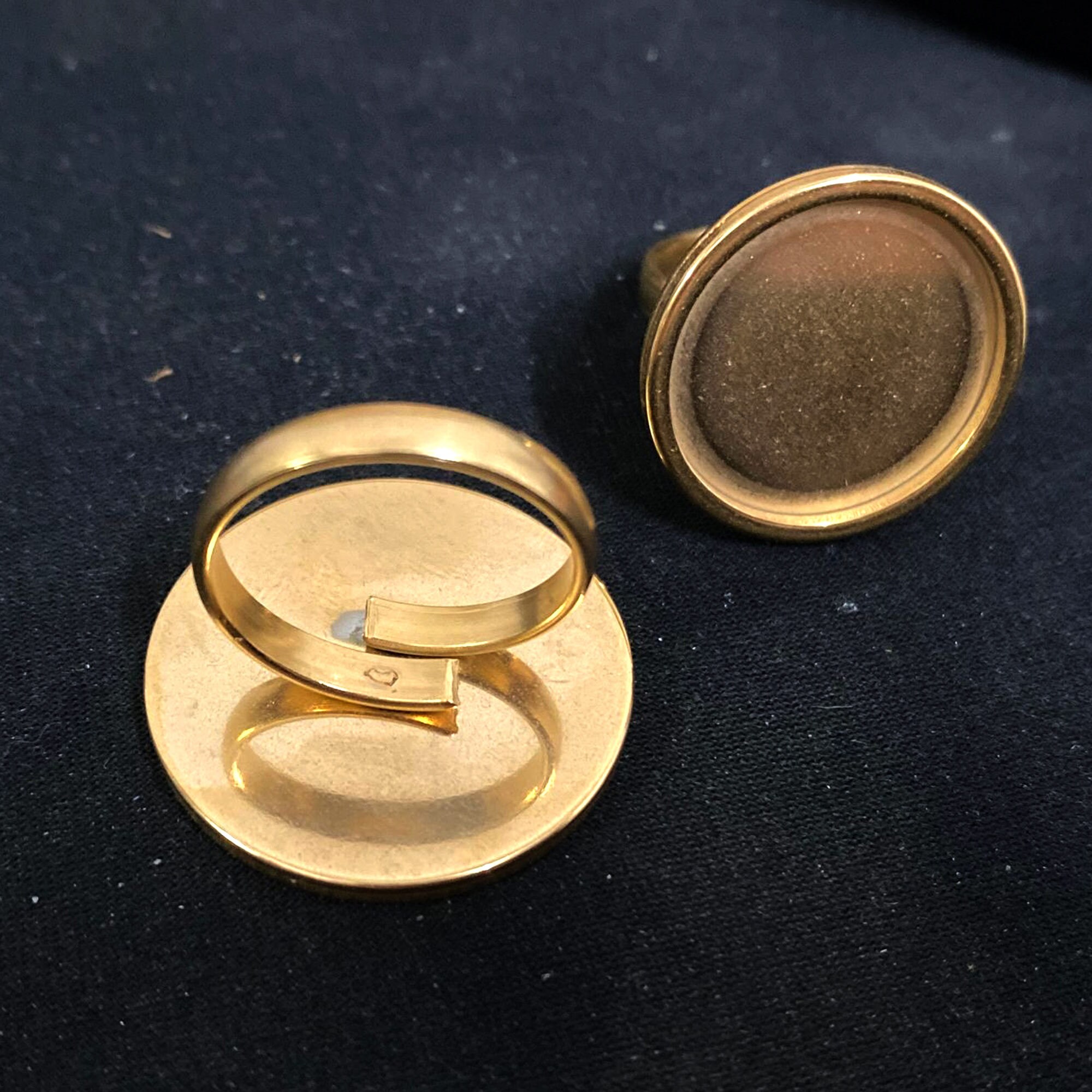 10/50pcs 18K Plated Solid Round Stainless Steel Bezel Setting - Etsy