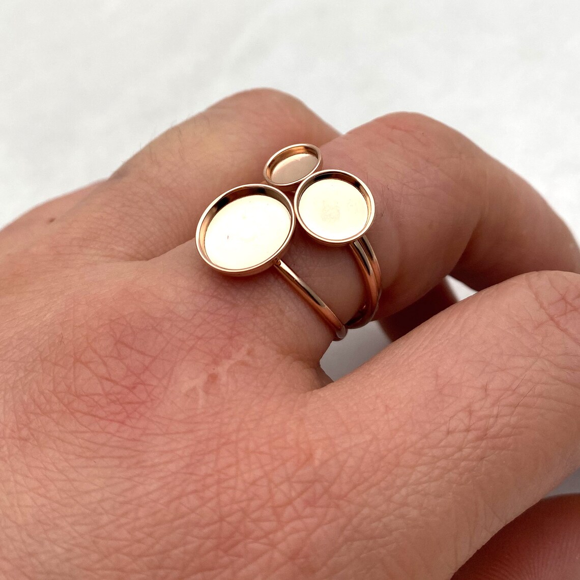 10/50pcs DEEP Round Edged Open Stainless Steel Bezel Cup Ring Blank ...