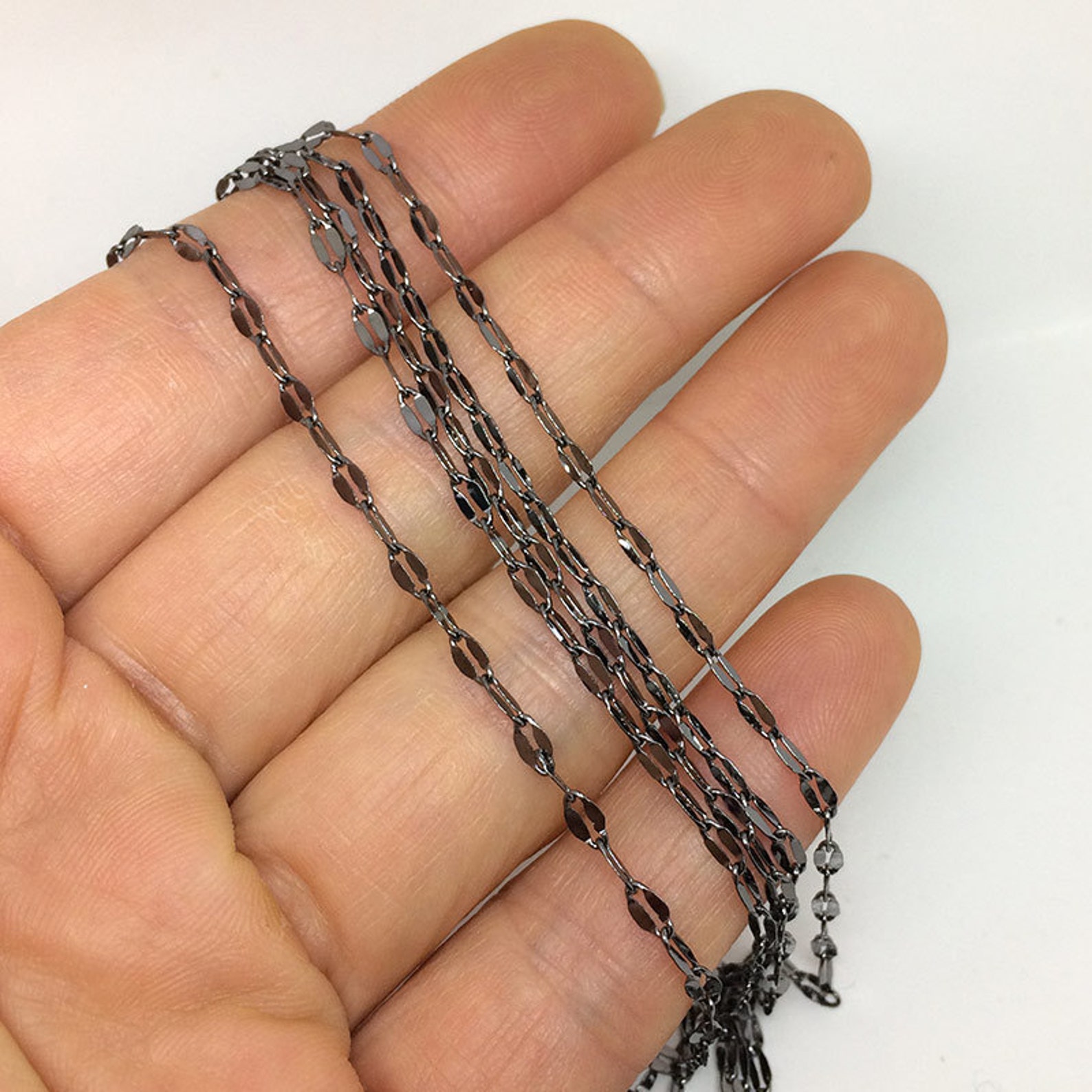 10/50 Yards Double Bar Link Chain Lips Shape Soldered Silver - Etsy