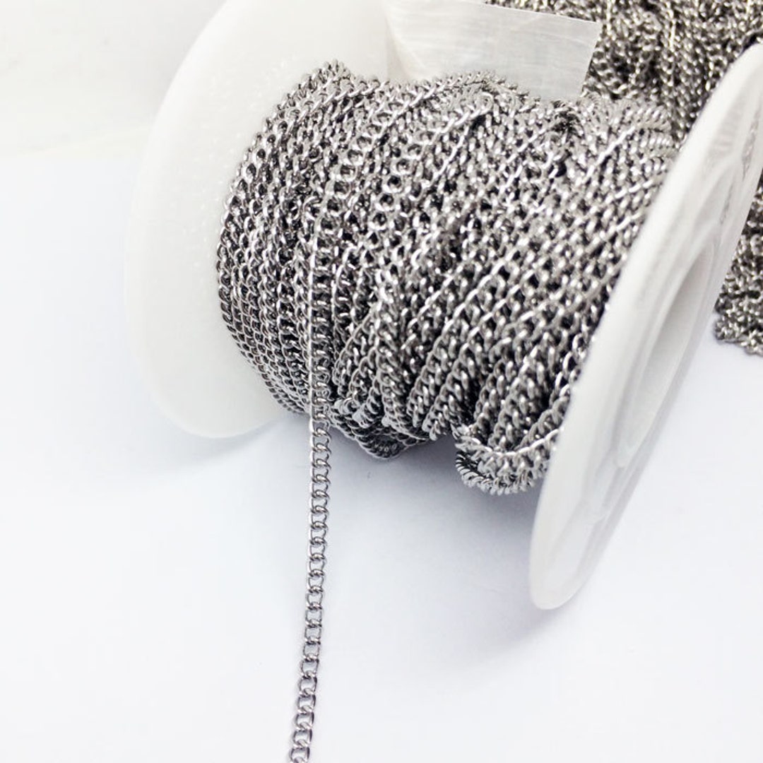 20/50meters Stainless Steel Round Curb Link Chain Thick Welded Link 4 ...