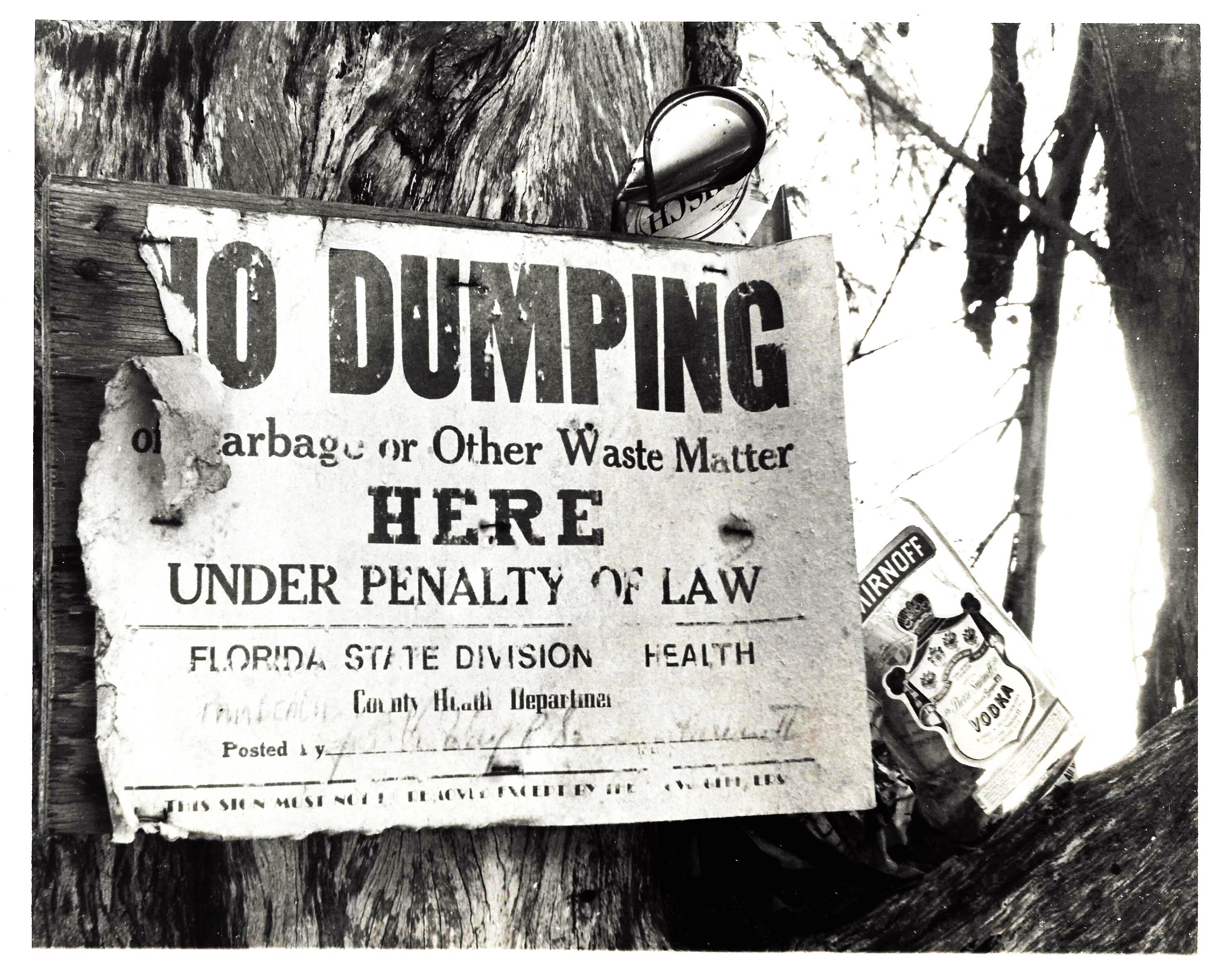 Vintage No Dumping Sign, Humorous No Dumping Sign, FL State Park Photo ...