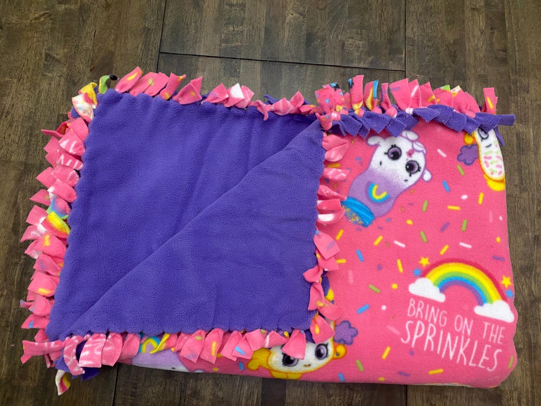Shopkins "bring on the Sprinkles" 2yd No-sew Fleece Blanket | D’lish ...