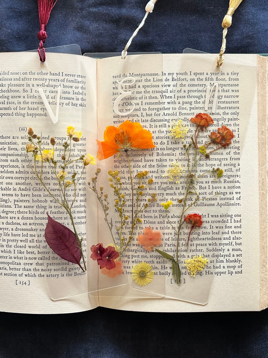 Personalized Pressed Flower Bookmark: Handmade Floral Gift - Etsy