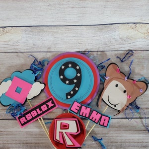 Roblox Inspired Centerpiece Personalized Cake Topper Girl - Etsy