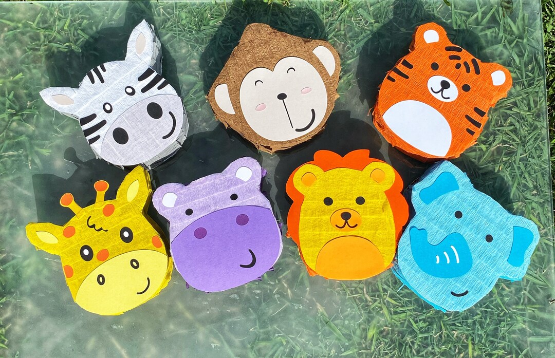 Jungle Pinata Mini Pinatas Hippo Elephant Lion Tiger Party - Etsy
