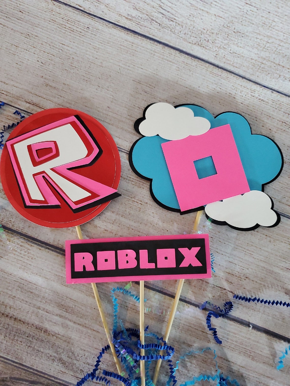 Roblox Inspired Centerpiece Personalized Cake Topper Girl - Etsy