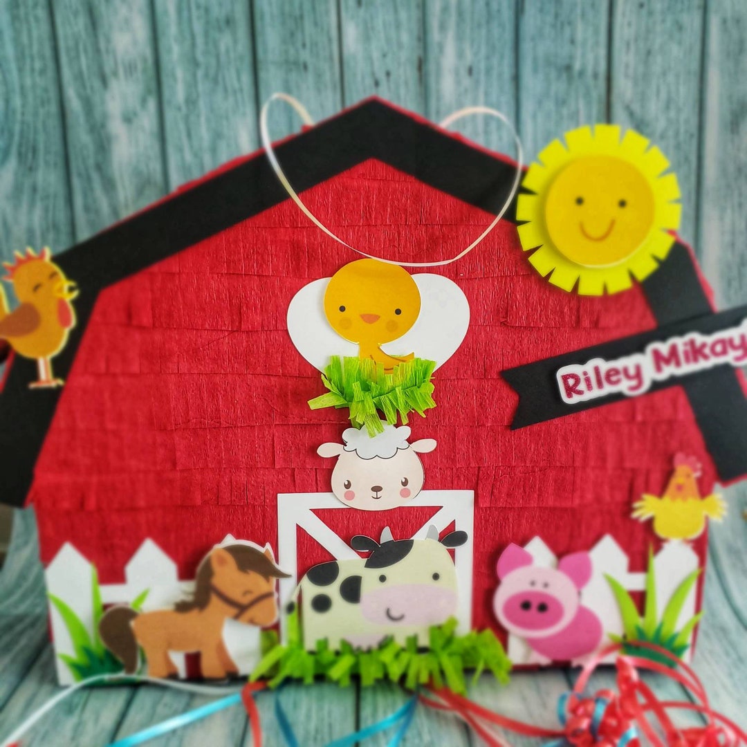 Farm House Pinata Fam Animals Barn - Etsy