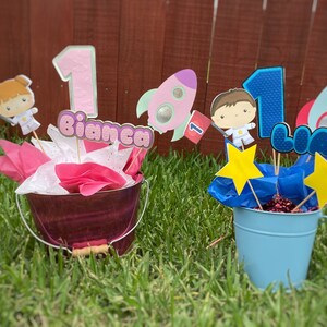 Astronaut Rocket Party Theme Girl Boy Centerpiece Cake Topper - Etsy
