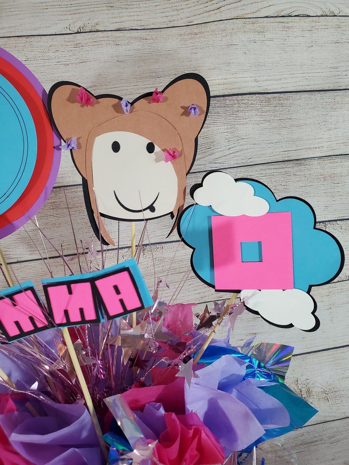 Roblox Inspired Centerpiece Personalized Cake Topper Girl - Etsy