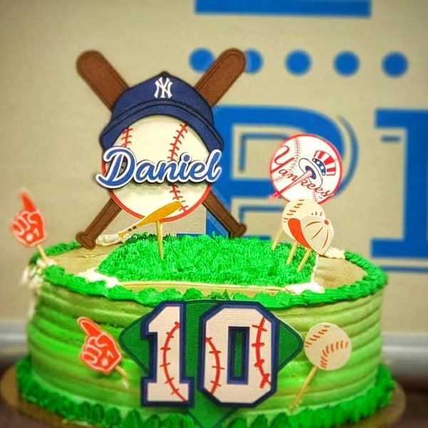 Yankees Baseball Cake Topper - Etsy