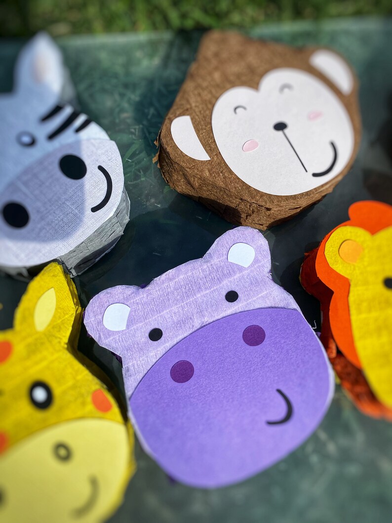 Jungle Pinata Mini Pinatas Hippo Elephant Lion Tiger Party - Etsy