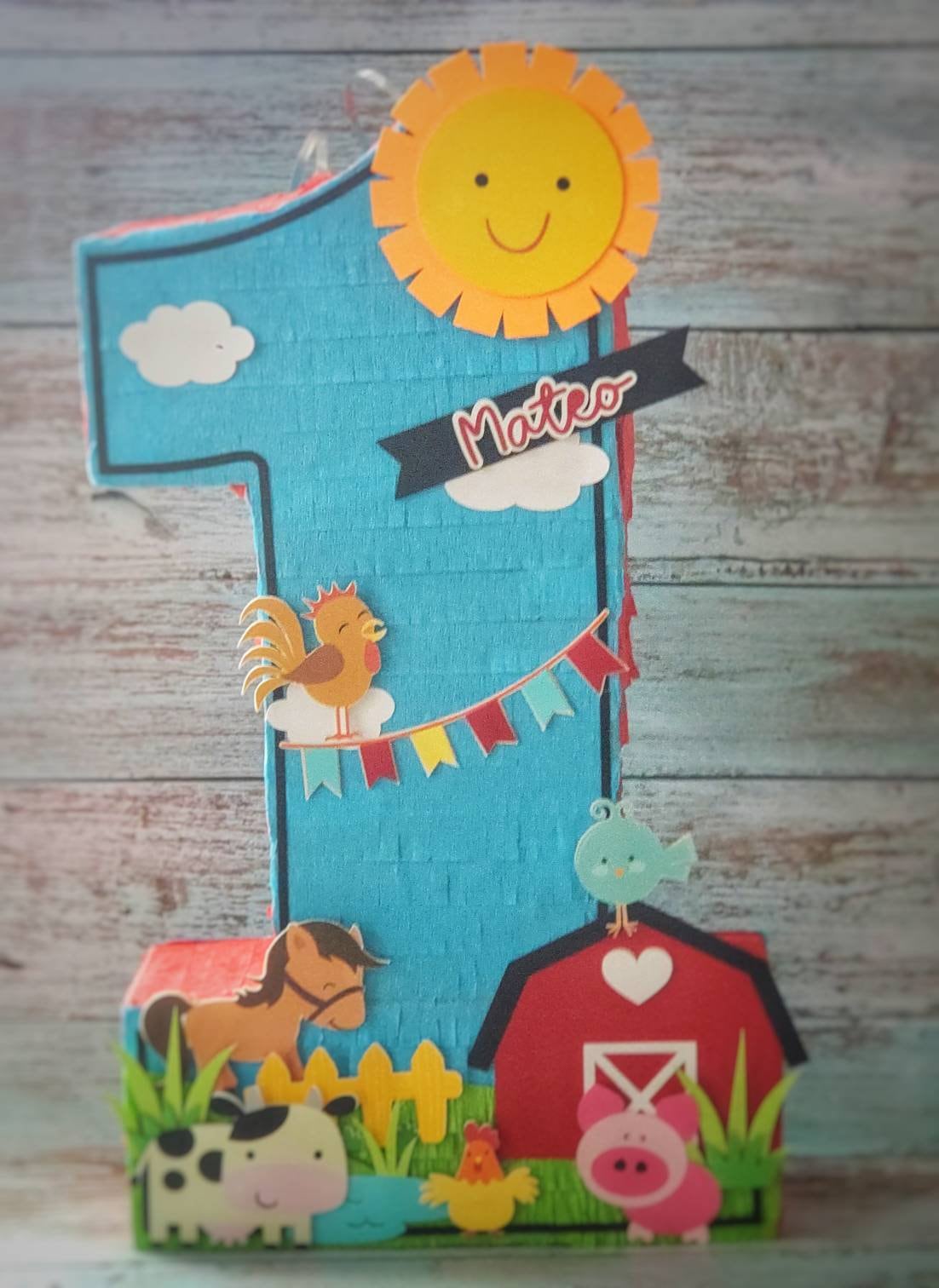 Farm Number Pinata Fam Animals Barn - Etsy