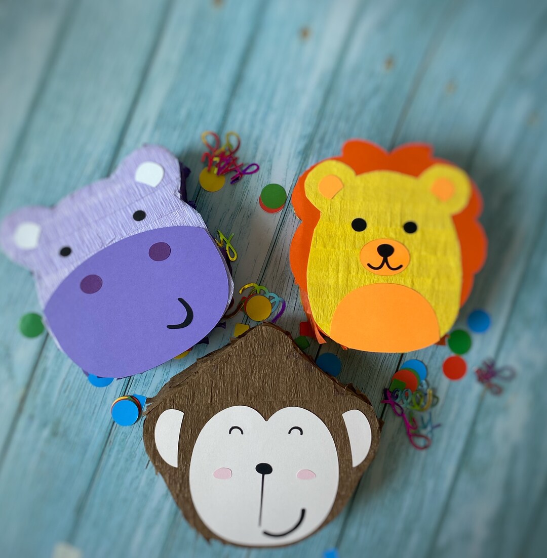 Jungle Pinata Mini Pinatas Hippo Elephant Lion Tiger Party Favors - Etsy