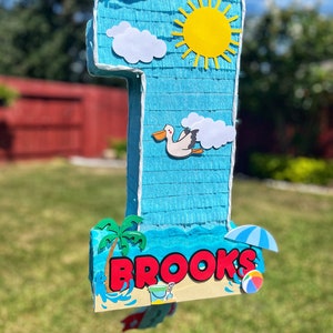 Beach Theme Number Pinata - Etsy