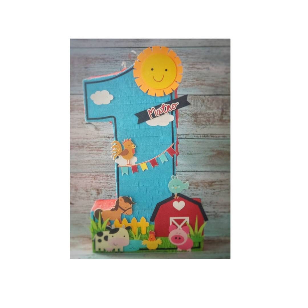 Farm Number Pinata Fam Animals Barn - Etsy