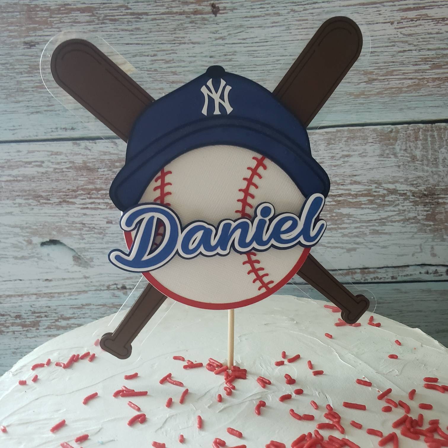 Baseball Cake Topper Yankees - Etsy UK