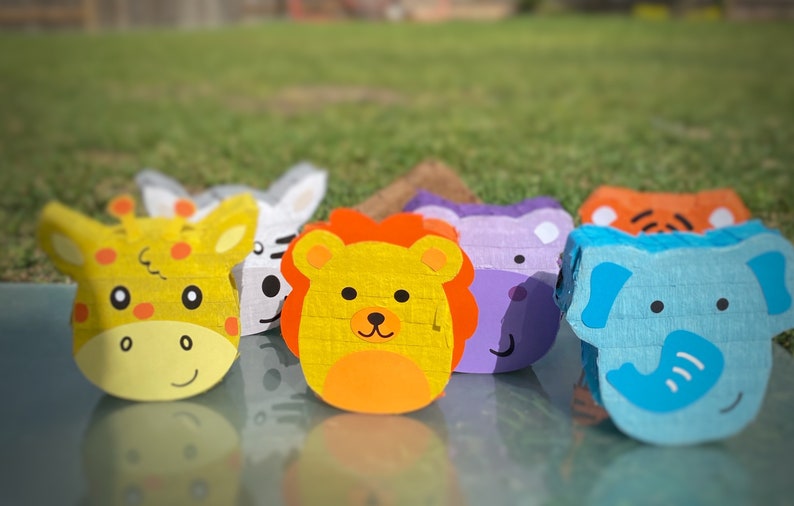 Jungle Pinata Mini Pinatas Hippo Elephant Lion Tiger Party Favors - Etsy