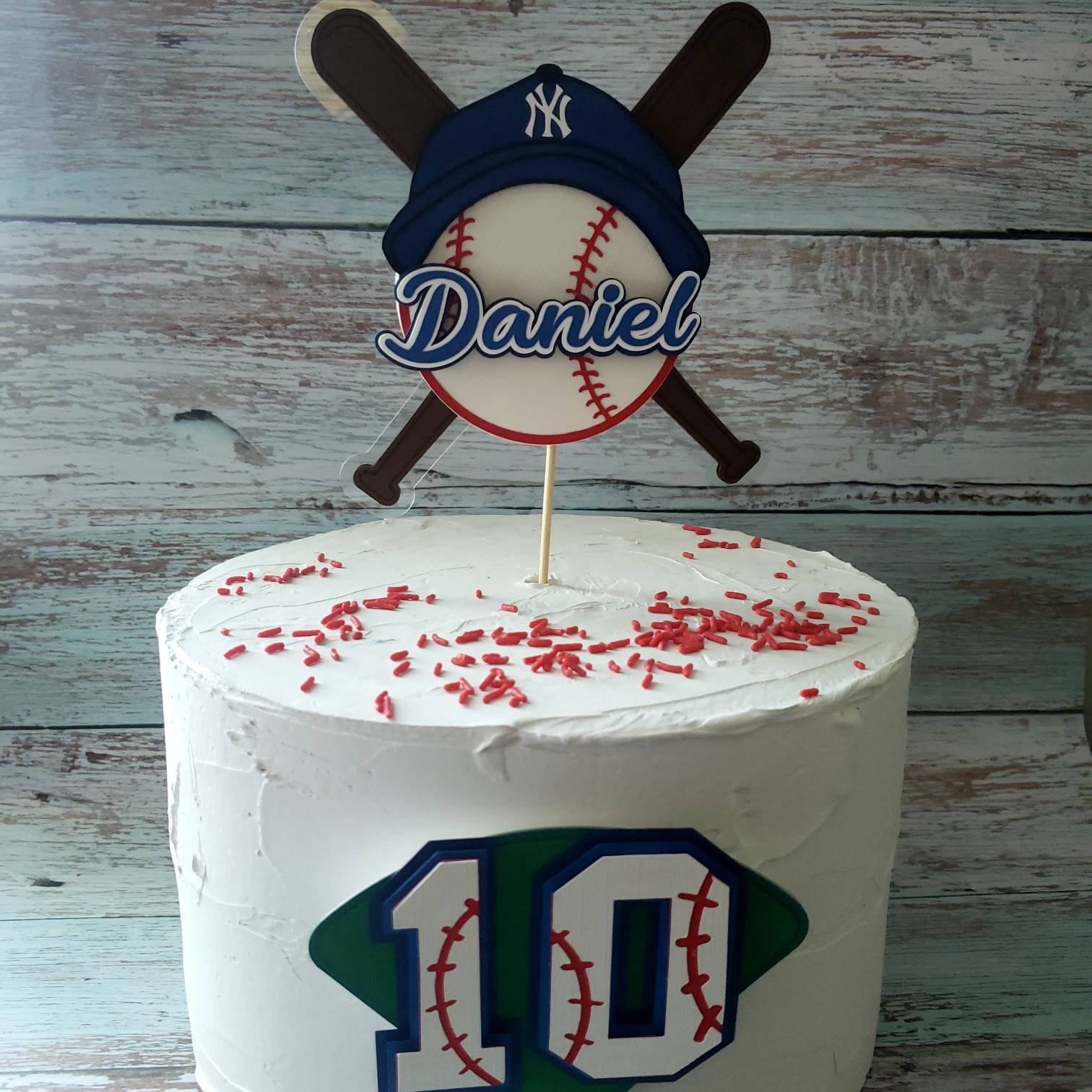 Baseball Cake Topper Yankees - Etsy UK