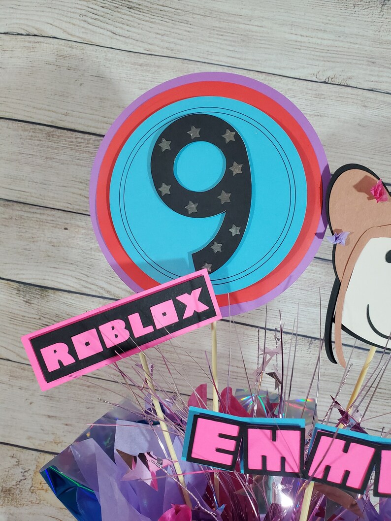 Roblox Inspired Centerpiece Personalized Cake Topper Girl - Etsy