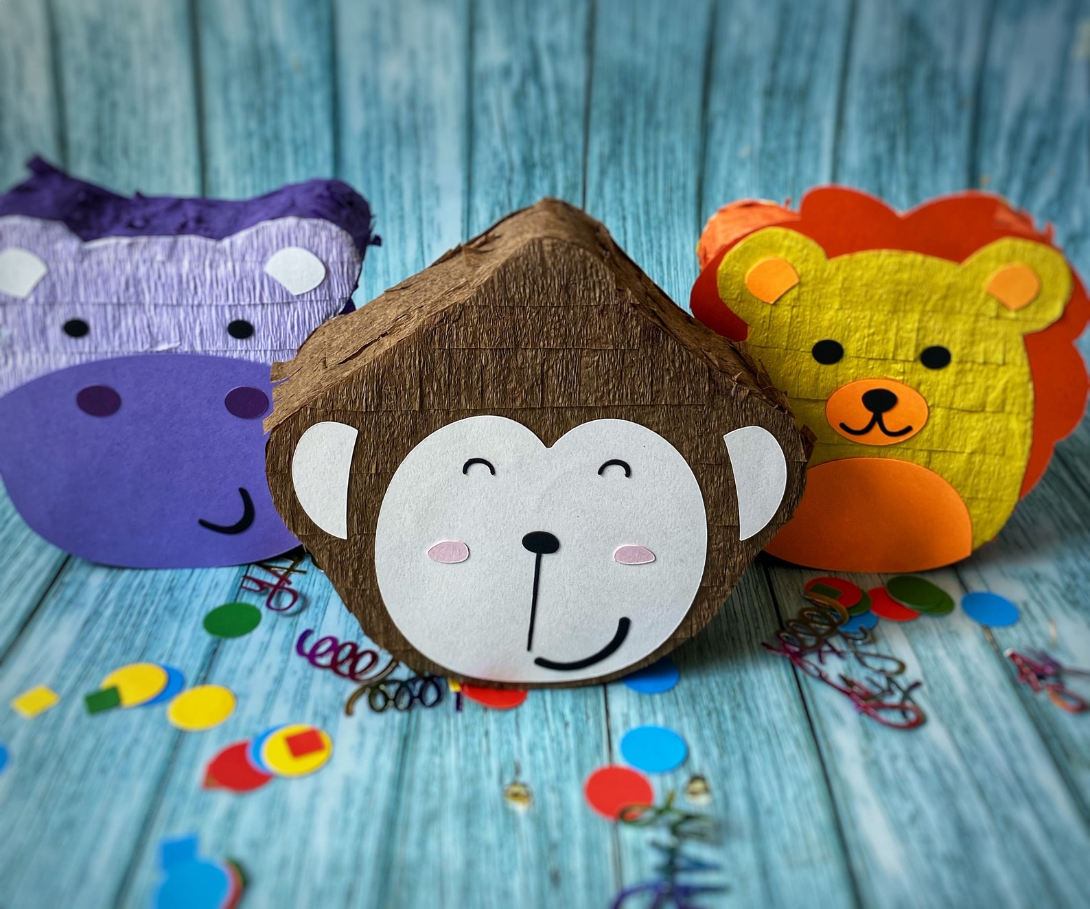 Jungle Pinata Mini Pinatas Hippo Elephant Lion Tiger Party Favors - Etsy