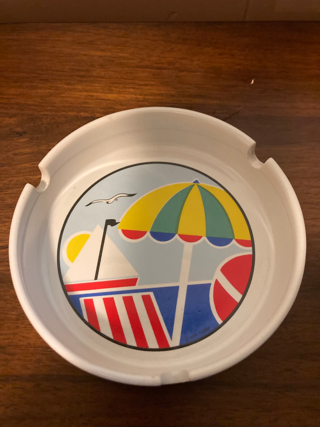 Vintage 1980s Ashtray Primary Colors Beach Summer Fun Sail Boat - Etsy