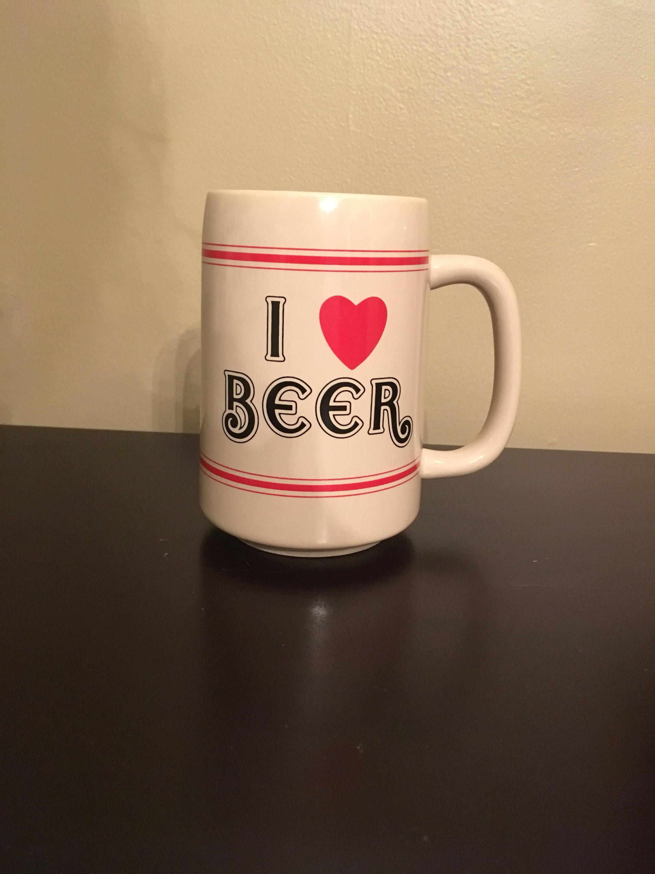 Vintage 1980s Russ Berrie Ceramic I Love Beer Mug | Etsy