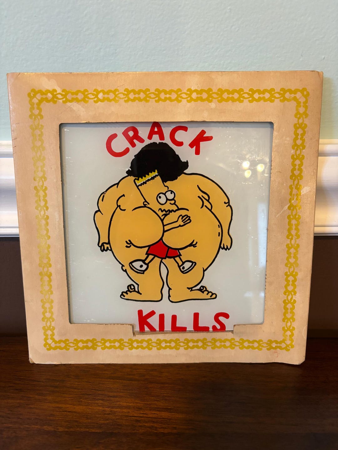 Rare Vintage 80s- 90s Bart Simpson Crack Kills Carnival Prize Glass ...