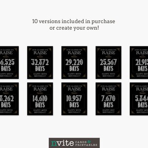 Years in Days Personalized Sign for Birthday or Anniversary Party ...