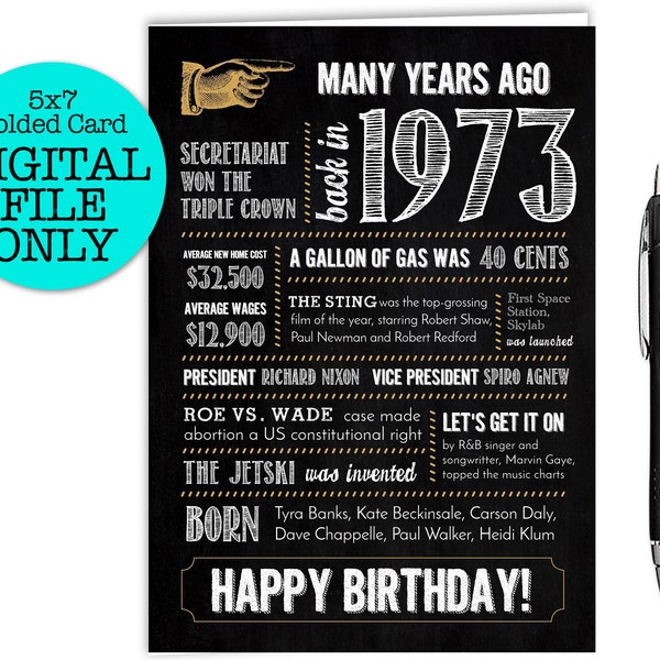 1973 Fun Fact Card - Etsy