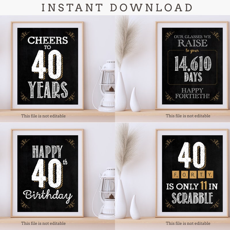 40th Printable - Etsy