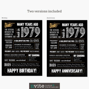 1979 Birthday Card: 46th Anniversary Fun Facts (digital Download) - Etsy