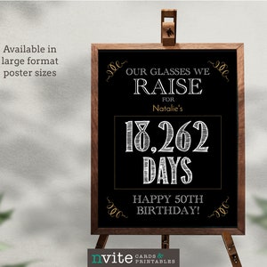 Years in Days Personalized Sign for Birthday or Anniversary Party ...