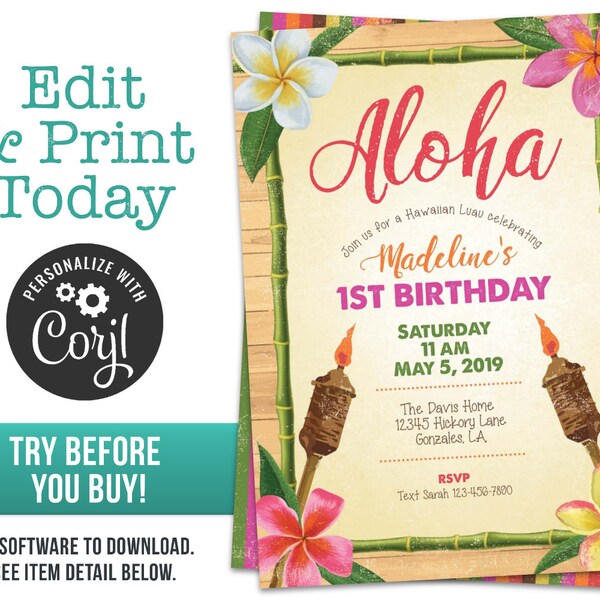 Vintage Hawaiian Invitations - Etsy