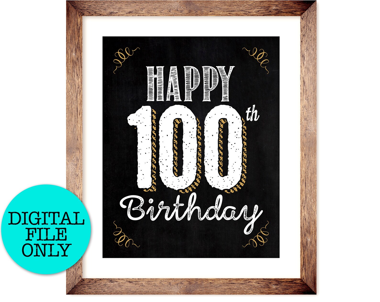 100th Birthday Chalk Sign Decorations / 8x10 four Pack / - Etsy