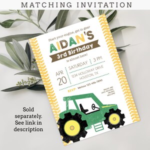 Printable Green Tractor Labels, Sign, Cards, Boys Birthday Party Decor ...