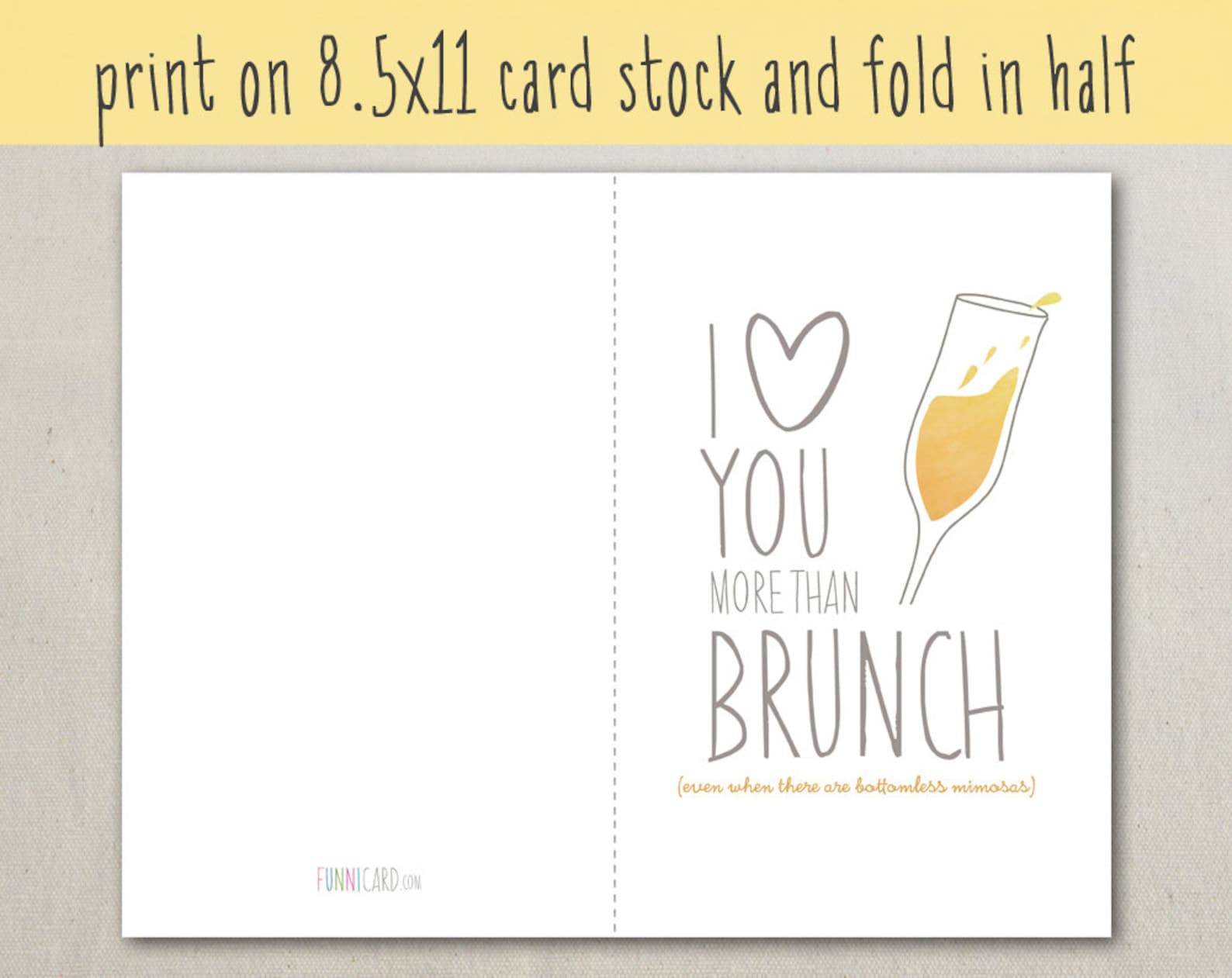 Printable Funny Brunch Love Card / for Anyone / 5.5 X 8.5 | Etsy