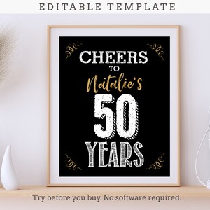 Cheers to Years Personalized Sign for Birthday or Anniversary Party ...