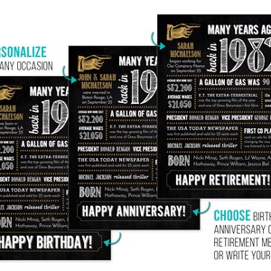 42nd Birthday Card, Anniversary / Born in 1982 Fun Facts / Editable ...
